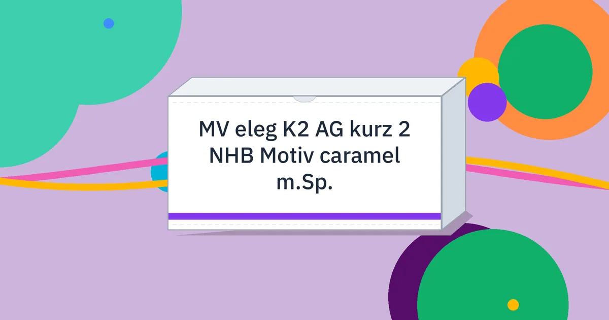 Symbolbild: Packung mit der Aufschrift MV eleg K2 AG kurz 2 NHB Motiv caramel m.Sp. (PZN 15708644) – Verfügbarkeit und Bezug in Apotheken in Frankfurt am Main