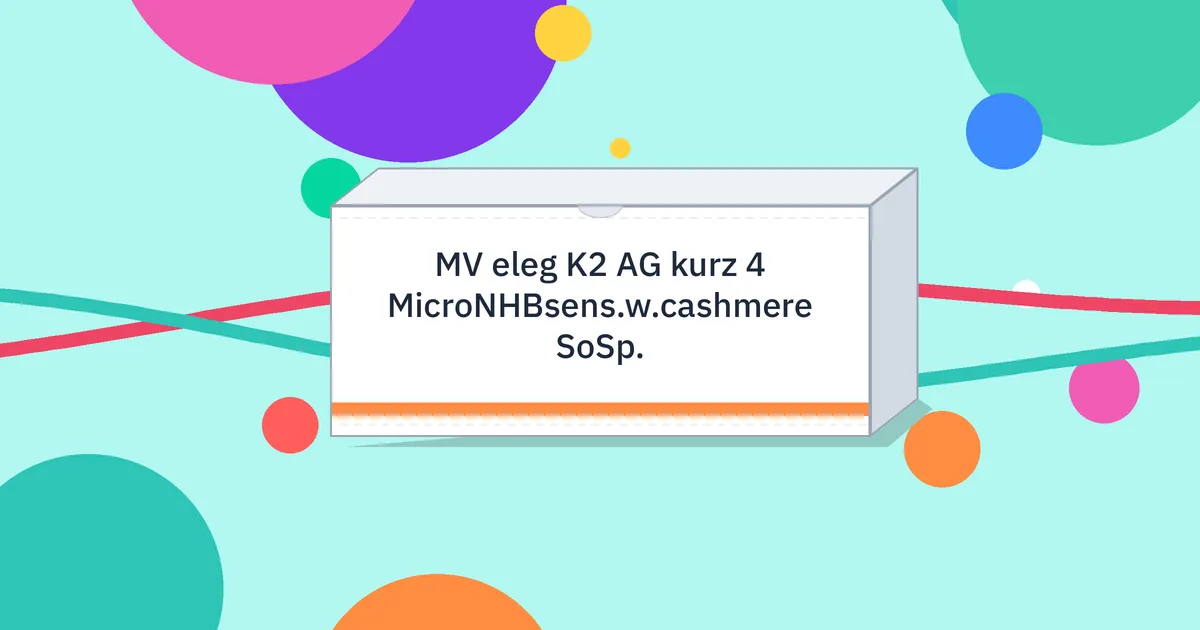 Symbolbild: Packung mit der Aufschrift MV eleg K2 AG kurz 4 MicroNHBsens.w.cashmere SoSp. (PZN 15710799) – Verfügbarkeit und Bezug in Apotheken in Frankfurt am Main