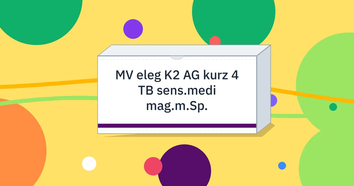 Symbolbild: Packung mit der Aufschrift MV eleg K2 AG kurz 4 TB sens.medi mag.m.Sp. (PZN 14636368) – Verfügbarkeit und Bezug in Apotheken in Frankfurt am Main