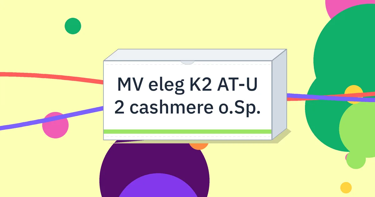 Symbolbild: Packung mit der Aufschrift MV eleg K2 AT-U 2 cashmere o.Sp. (PZN 15288923) – Verfügbarkeit und Bezug in Apotheken in Frankfurt am Main