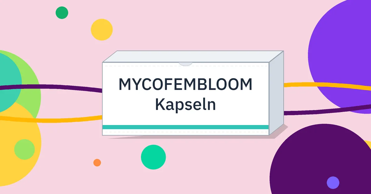 Symbolbild: Packung mit der Aufschrift MYCOFEMBLOOM Kapseln (PZN 20577351) – Verfügbarkeit und Bezug in Apotheken in Frankfurt am Main