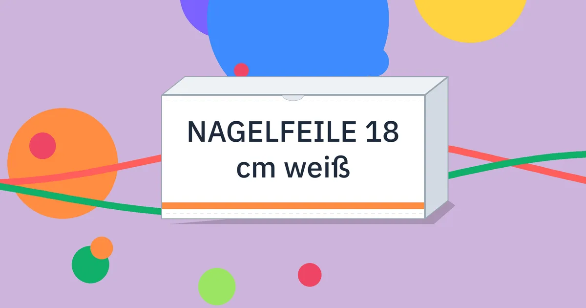 Symbolbild: Packung mit der Aufschrift NAGELFEILE 18 cm weiß (PZN 01516390) – Verfügbarkeit und Bezug in Apotheken in Frankfurt am Main