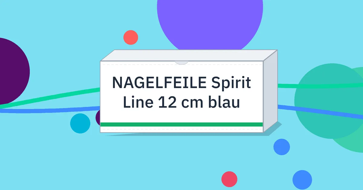 Symbolbild: Packung mit der Aufschrift NAGELFEILE Spirit Line 12 cm blau (PZN 01505469) – Verfügbarkeit und Bezug in Apotheken in Frankfurt am Main