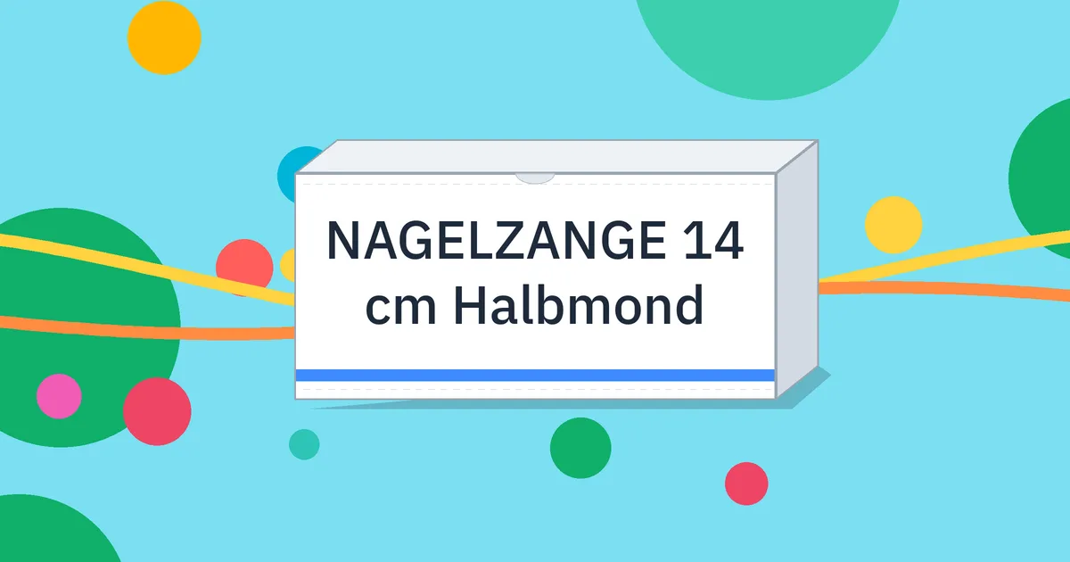 Symbolbild: Packung mit der Aufschrift NAGELZANGE 14 cm Halbmond (PZN 10083027) – Verfügbarkeit und Bezug in Apotheken in Frankfurt am Main