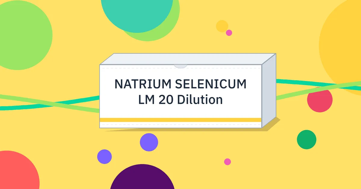 Symbolbild: Packung mit der Aufschrift NATRIUM SELENICUM LM 20 Dilution (PZN 13616872) – Verfügbarkeit und Bezug in Apotheken in Frankfurt am Main