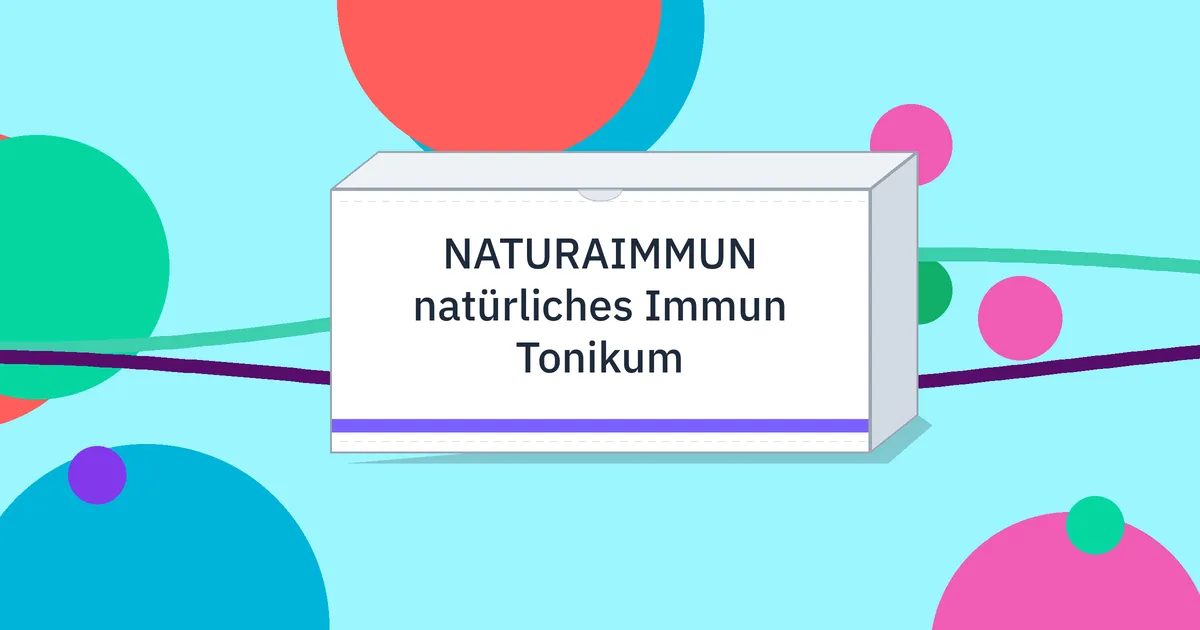 Symbolbild: Packung mit der Aufschrift NATURAIMMUN natürliches Immun Tonikum (PZN 19372230) – Verfügbarkeit und Bezug in Apotheken in Frankfurt am Main