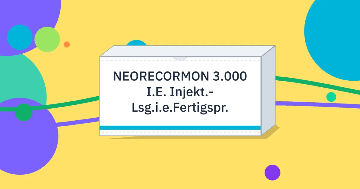 Symbolbild: Packung mit der Aufschrift NEORECORMON 3.000 I.E. Injekt.-Lsg.i.e.Fertigspr. (PZN 10113722) – Verfügbarkeit und Bezug in Apotheken in Frankfurt am Main