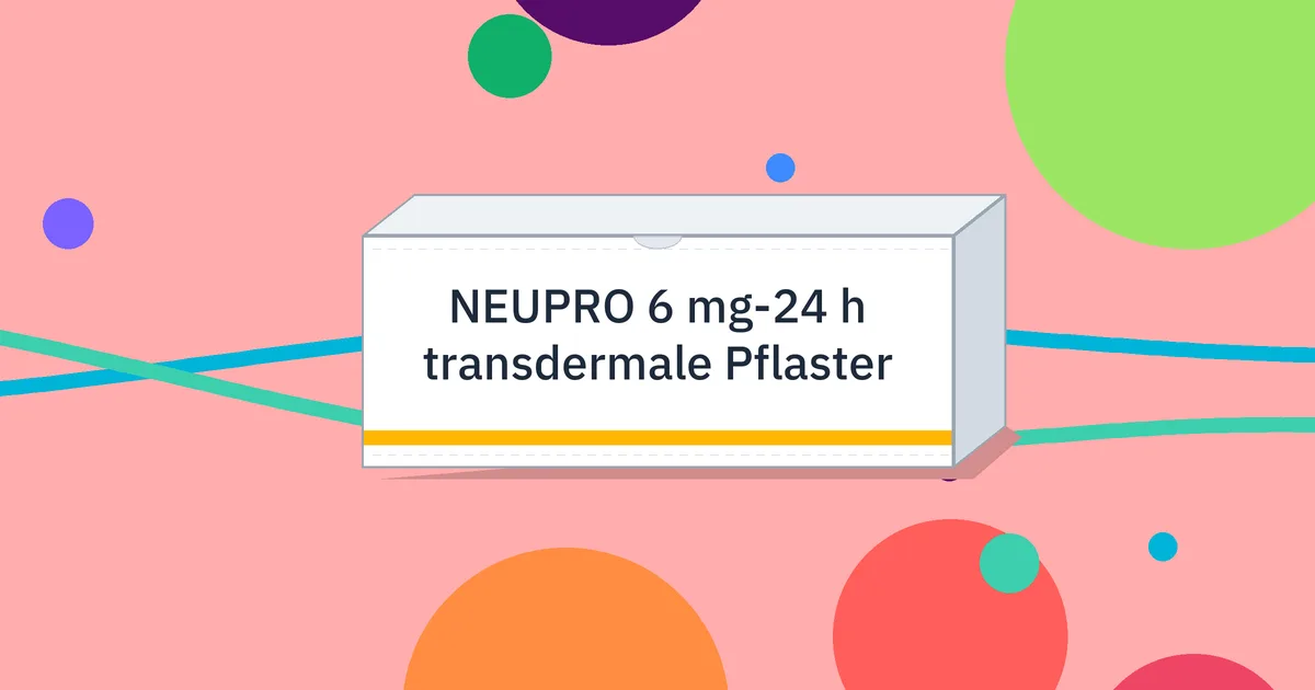 Symbolbild: Packung mit der Aufschrift NEUPRO 6 mg-24 h transdermale Pflaster (PZN 17390117) – Verfügbarkeit und Bezug in Apotheken in Frankfurt am Main