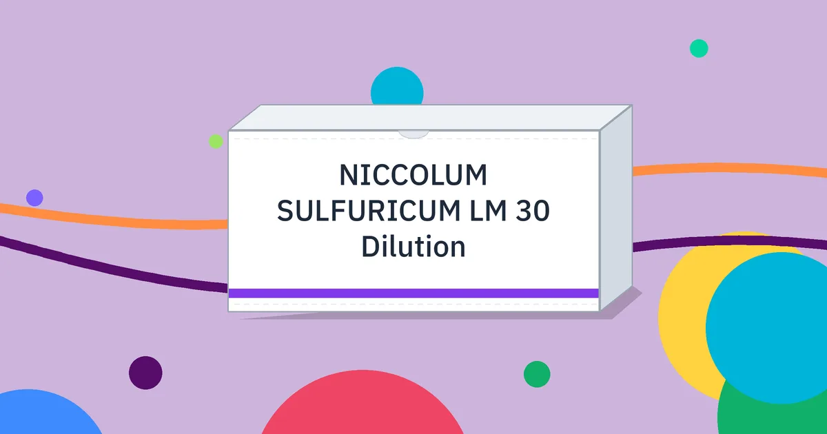 Symbolbild: Packung mit der Aufschrift NICCOLUM SULFURICUM LM 30 Dilution (PZN 12968853) – Verfügbarkeit und Bezug in Apotheken in Frankfurt am Main
