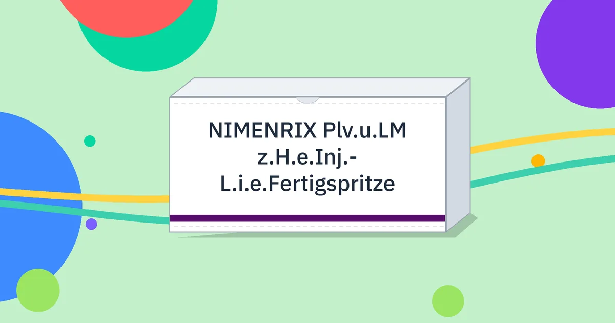Symbolbild: Packung mit der Aufschrift NIMENRIX Plv.u.LM z.H.e.Inj.-L.i.e.Fertigspritze (PZN 18083825) – Verfügbarkeit und Bezug in Apotheken in Frankfurt am Main