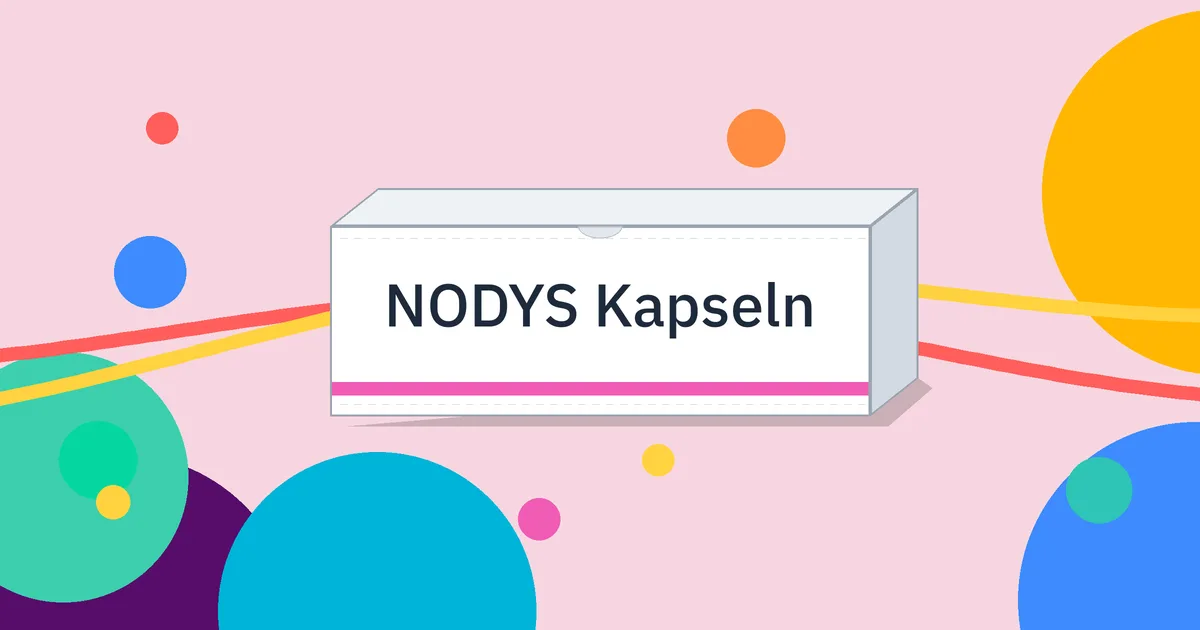 Symbolbild: Packung mit der Aufschrift NODYS Kapseln (PZN 11479164) – Verfügbarkeit und Bezug in Apotheken in Frankfurt am Main