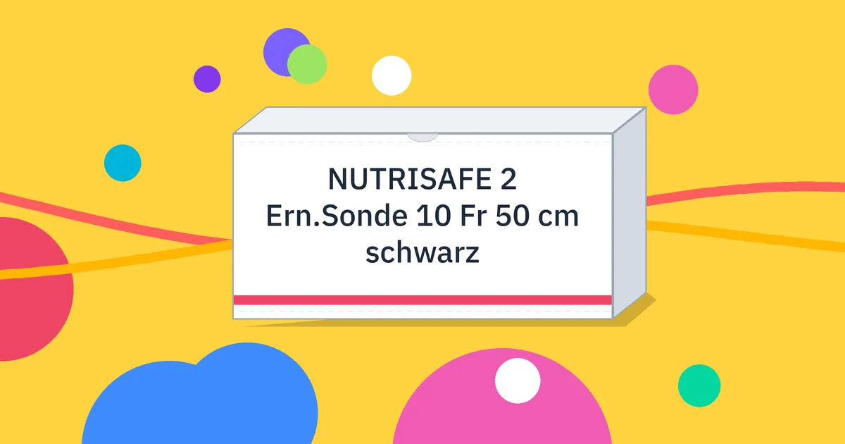 Symbolbild: Packung mit der Aufschrift NUTRISAFE 2 Ern.Sonde 10 Fr 50 cm schwarz (PZN 12907194) – Verfügbarkeit und Bezug in Apotheken in Frankfurt am Main
