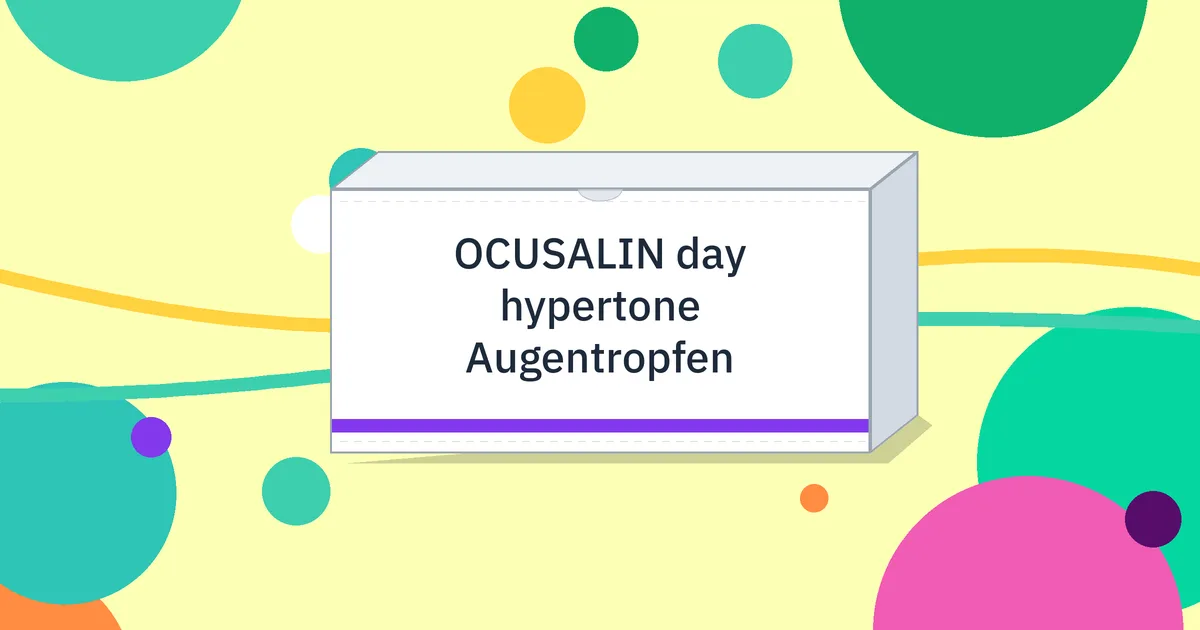 Symbolbild: Packung mit der Aufschrift OCUSALIN day hypertone Augentropfen (PZN 17569218) – Verfügbarkeit und Bezug in Apotheken in Frankfurt am Main