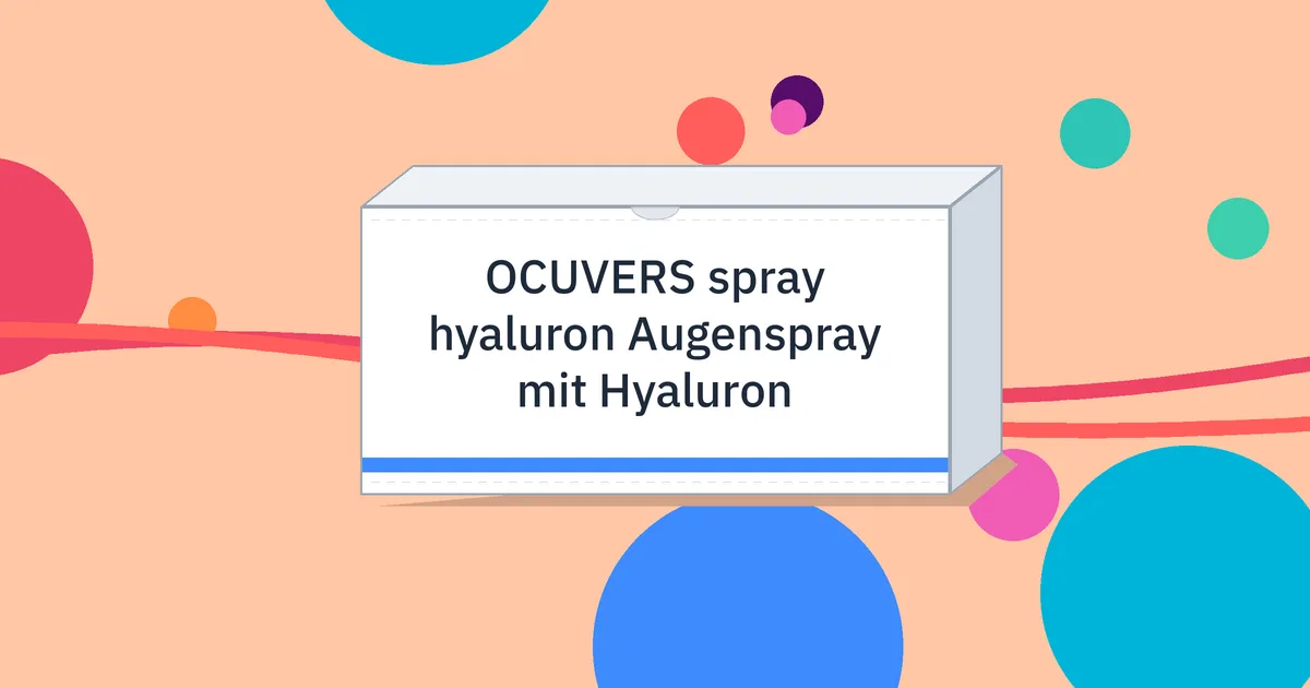 Symbolbild: Packung mit der Aufschrift OCUVERS spray hyaluron Augenspray mit Hyaluron (PZN 10311675) – Verfügbarkeit und Bezug in Apotheken in Frankfurt am Main