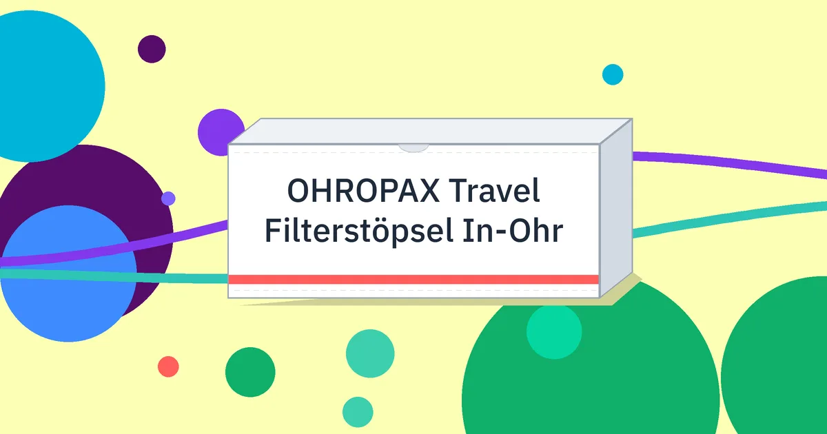 Symbolbild: Packung mit der Aufschrift OHROPAX Travel Filterstöpsel In-Ohr (PZN 19412768) – Verfügbarkeit und Bezug in Apotheken in Frankfurt am Main