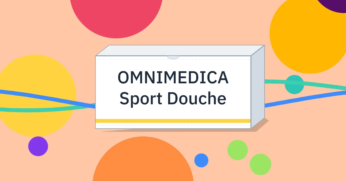 Symbolbild: Packung mit der Aufschrift OMNIMEDICA Sport Douche (PZN 19142719) – Verfügbarkeit und Bezug in Apotheken in Frankfurt am Main