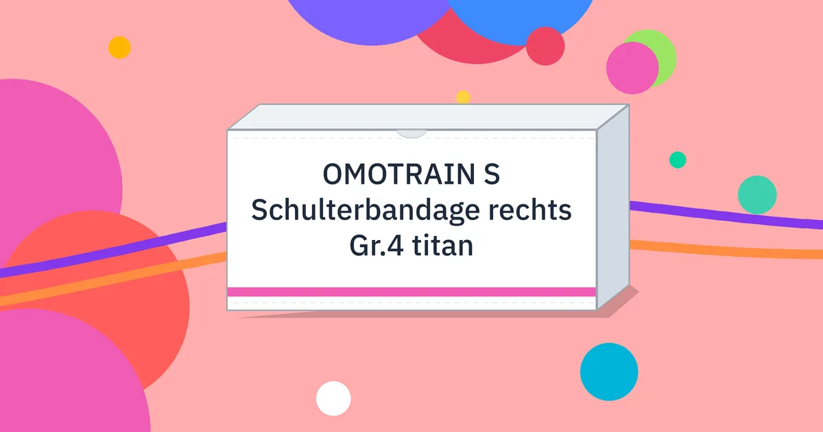 Symbolbild: Packung mit der Aufschrift OMOTRAIN S Schulterbandage rechts Gr.4 titan (PZN 01865400) – Verfügbarkeit und Bezug in Apotheken in Frankfurt am Main
