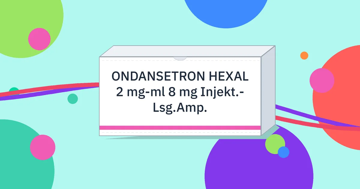 Symbolbild: Packung mit der Aufschrift ONDANSETRON HEXAL 2 mg-ml 8 mg Injekt.-Lsg.Amp. (PZN 18097483) – Verfügbarkeit und Bezug in Apotheken in Frankfurt am Main