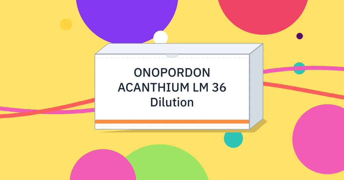 Symbolbild: Packung mit der Aufschrift ONOPORDON ACANTHIUM LM 36 Dilution (PZN 13626416) – Verfügbarkeit und Bezug in Apotheken in Frankfurt am Main