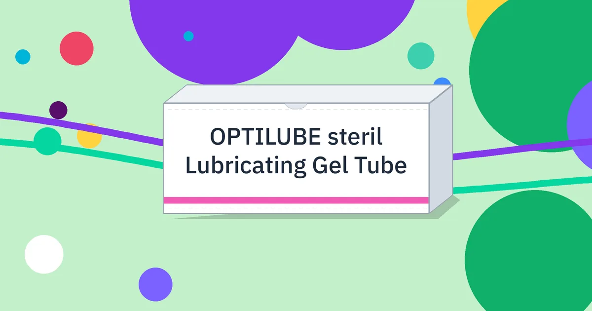 Symbolbild: Packung mit der Aufschrift OPTILUBE steril Lubricating Gel Tube (PZN 14189277) – Verfügbarkeit und Bezug in Apotheken in Frankfurt am Main