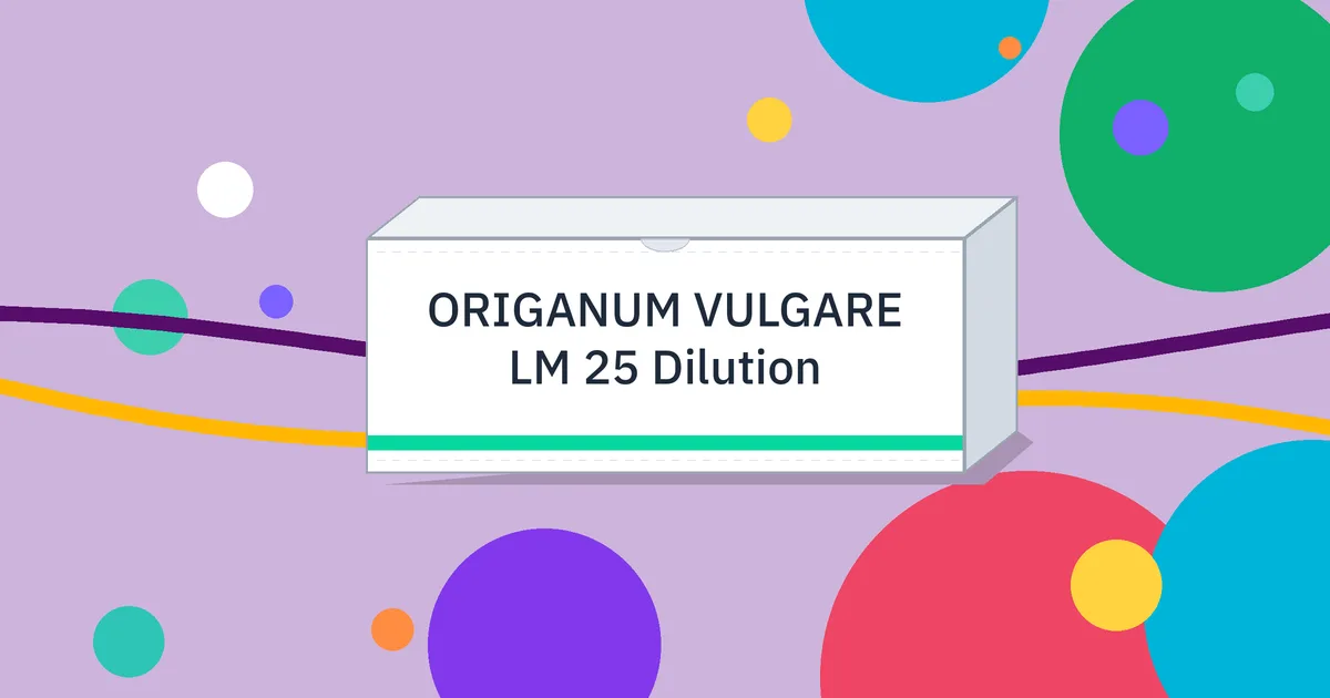 Symbolbild: Packung mit der Aufschrift ORIGANUM VULGARE LM 25 Dilution (PZN 12973216) – Verfügbarkeit und Bezug in Apotheken in Frankfurt am Main
