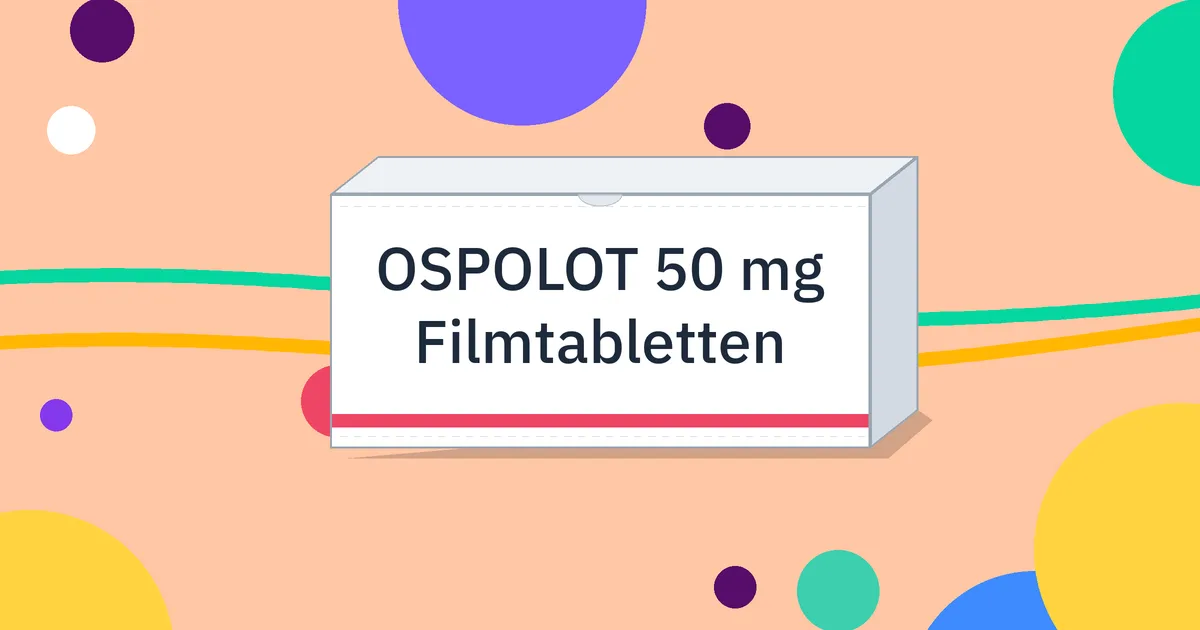 Symbolbild: Packung mit der Aufschrift OSPOLOT 50 mg Filmtabletten (PZN 18733832) – Verfügbarkeit und Bezug in Apotheken in Frankfurt am Main