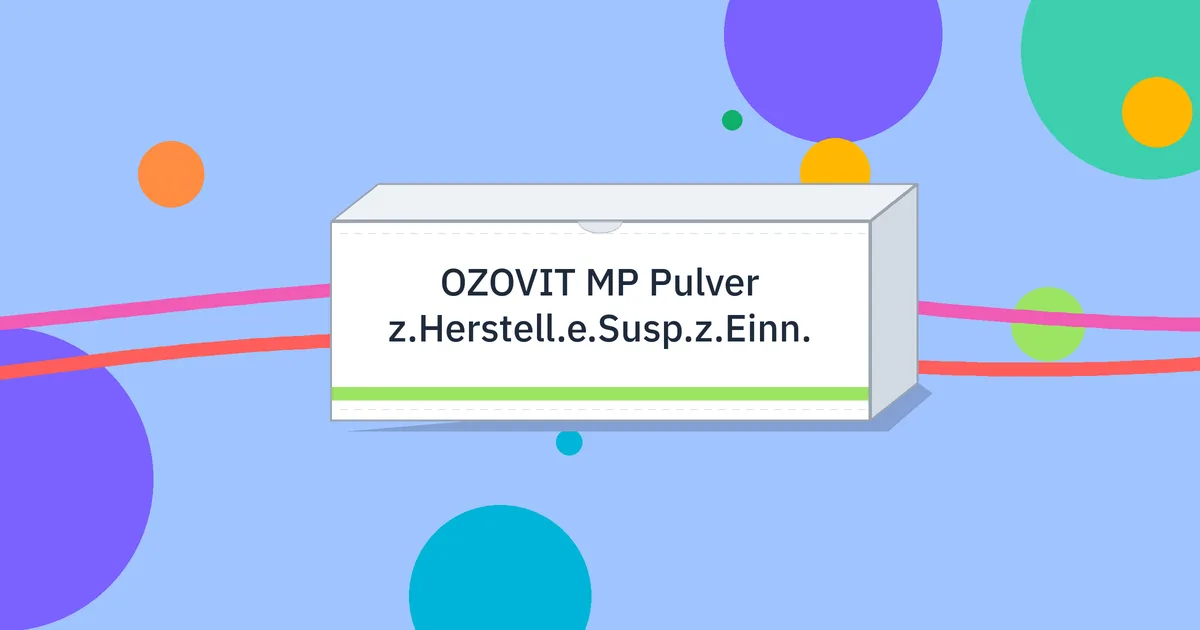 Symbolbild: Packung mit der Aufschrift OZOVIT MP Pulver z.Herstell.e.Susp.z.Einn. (PZN 06308360) – Verfügbarkeit und Bezug in Apotheken in Frankfurt am Main
