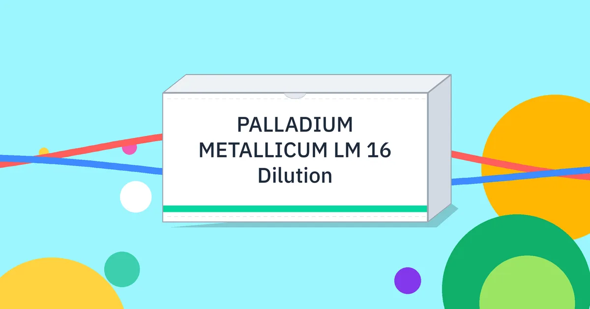 Symbolbild: Packung mit der Aufschrift PALLADIUM METALLICUM LM 16 Dilution (PZN 12975445) – Verfügbarkeit und Bezug in Apotheken in Frankfurt am Main