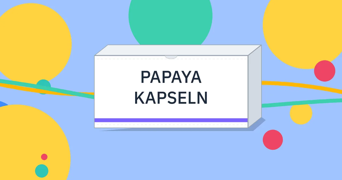 Symbolbild: Packung mit der Aufschrift PAPAYA KAPSELN (PZN 07749008) – Verfügbarkeit und Bezug in Apotheken in Frankfurt am Main