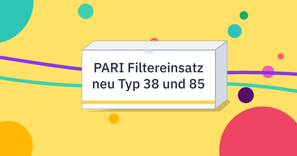 Symbolbild: Packung mit der Aufschrift PARI Filtereinsatz neu Typ 38 und 85 (PZN 07449329) – Verfügbarkeit und Bezug in Apotheken in Frankfurt am Main