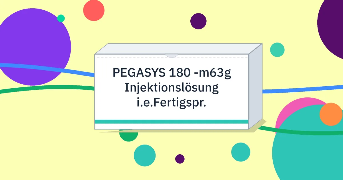 Symbolbild: Packung mit der Aufschrift PEGASYS 180 -m63g Injektionslösung i.e.Fertigspr. (PZN 02236586) – Verfügbarkeit und Bezug in Apotheken in Frankfurt am Main