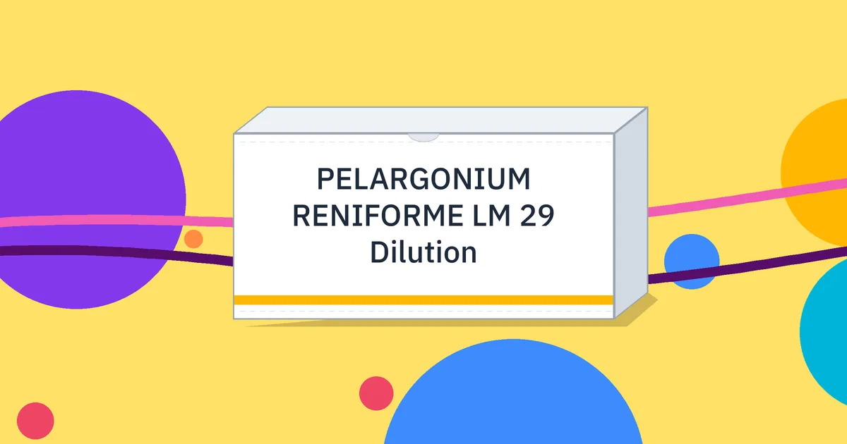 Symbolbild: Packung mit der Aufschrift PELARGONIUM RENIFORME LM 29 Dilution (PZN 13633451) – Verfügbarkeit und Bezug in Apotheken in Frankfurt am Main