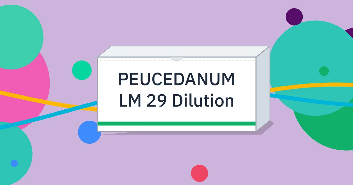 Symbolbild: Packung mit der Aufschrift PEUCEDANUM LM 29 Dilution (PZN 13636691) – Verfügbarkeit und Bezug in Apotheken in Frankfurt am Main