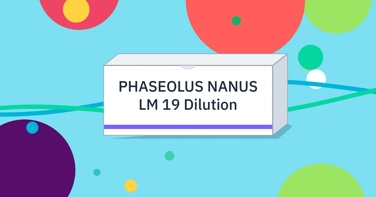 Symbolbild: Packung mit der Aufschrift PHASEOLUS NANUS LM 19 Dilution (PZN 13637035) – Verfügbarkeit und Bezug in Apotheken in Frankfurt am Main