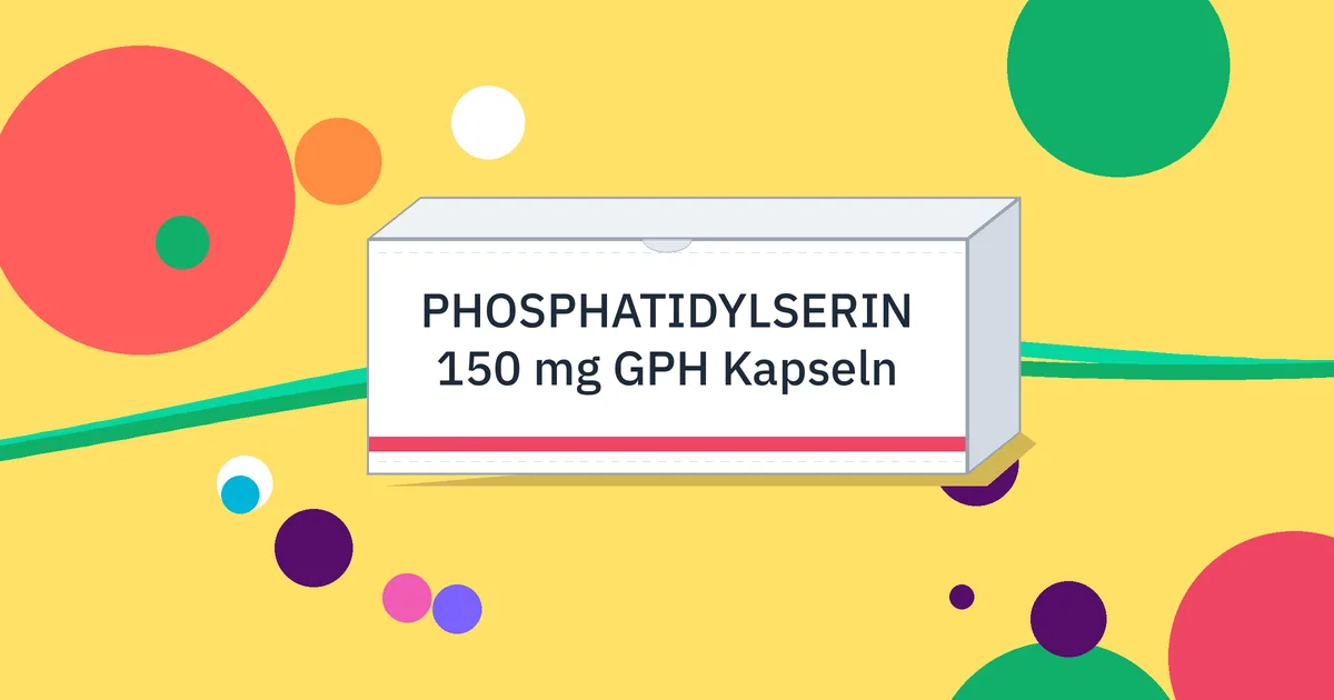 Symbolbild: Packung mit der Aufschrift PHOSPHATIDYLSERIN 150 mg GPH Kapseln (PZN 09323466) – Verfügbarkeit und Bezug in Apotheken in Frankfurt am Main