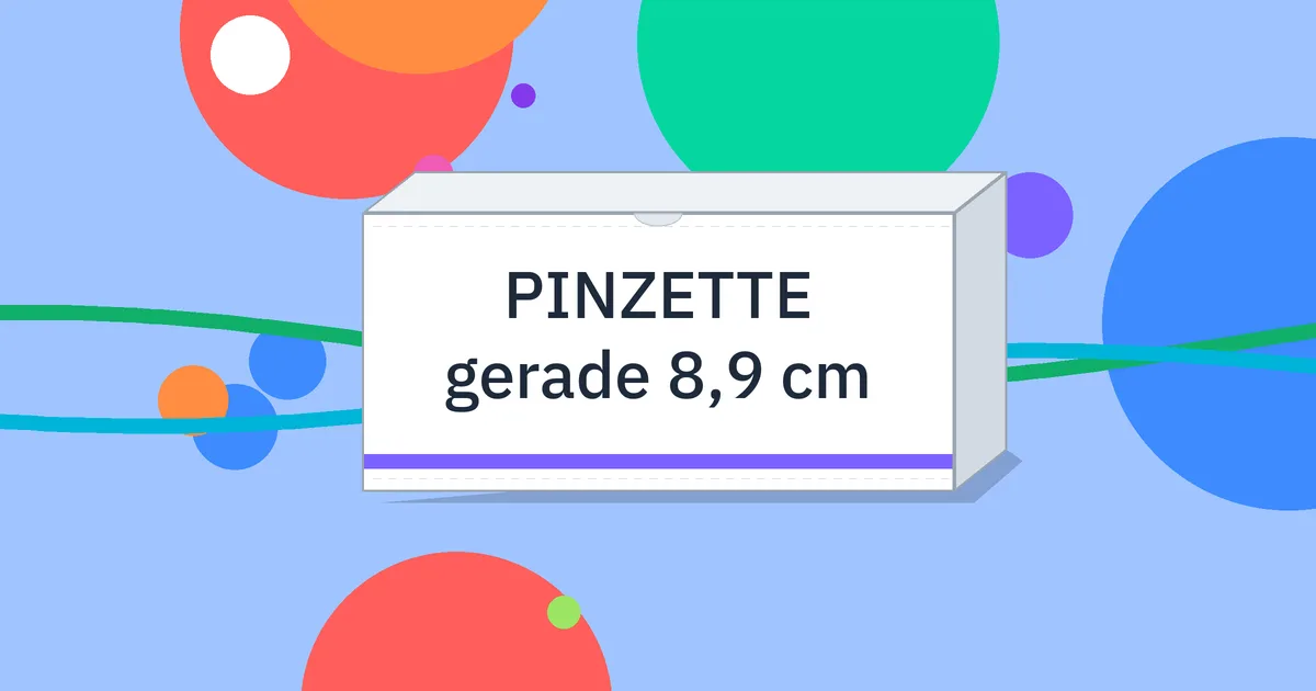 Symbolbild: Packung mit der Aufschrift PINZETTE gerade 8,9 cm (PZN 14155485) – Verfügbarkeit und Bezug in Apotheken in Frankfurt am Main