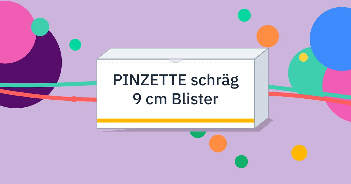 Symbolbild: Packung mit der Aufschrift PINZETTE schräg 9 cm Blister (PZN 10350296) – Verfügbarkeit und Bezug in Apotheken in Frankfurt am Main