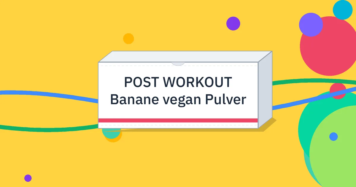 Symbolbild: Packung mit der Aufschrift POST WORKOUT Banane vegan Pulver (PZN 18823564) – Verfügbarkeit und Bezug in Apotheken in Frankfurt am Main