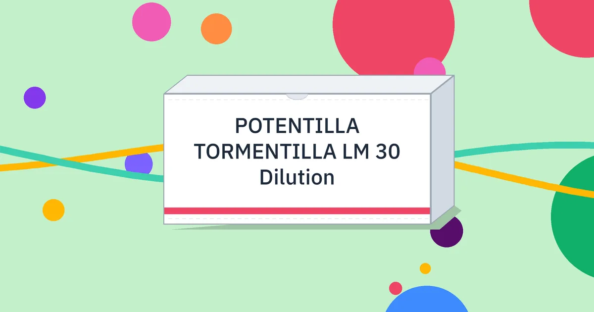 Symbolbild: Packung mit der Aufschrift POTENTILLA TORMENTILLA LM 30 Dilution (PZN 13665847) – Verfügbarkeit und Bezug in Apotheken in Frankfurt am Main