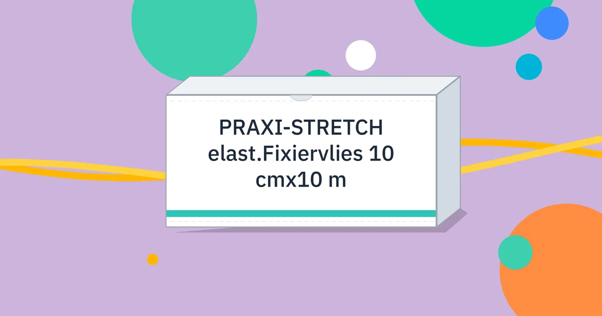 Symbolbild: Packung mit der Aufschrift PRAXI-STRETCH elast.Fixiervlies 10 cmx10 m (PZN 12827727) – Verfügbarkeit und Bezug in Apotheken in Frankfurt am Main