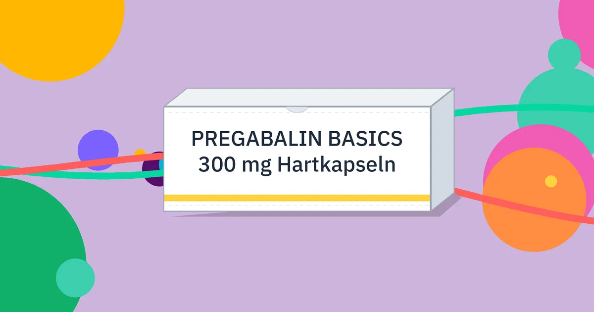 Symbolbild: Packung mit der Aufschrift PREGABALIN BASICS 300 mg Hartkapseln (PZN 11192735) – Verfügbarkeit und Bezug in Apotheken in Frankfurt am Main