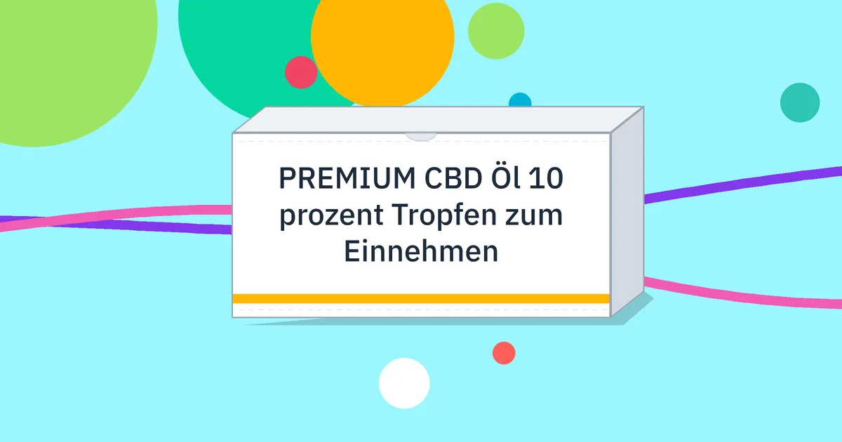 Symbolbild: Packung mit der Aufschrift PREMIUM CBD Öl 10 prozent Tropfen zum Einnehmen (PZN 18427319) – Verfügbarkeit und Bezug in Apotheken in Frankfurt am Main