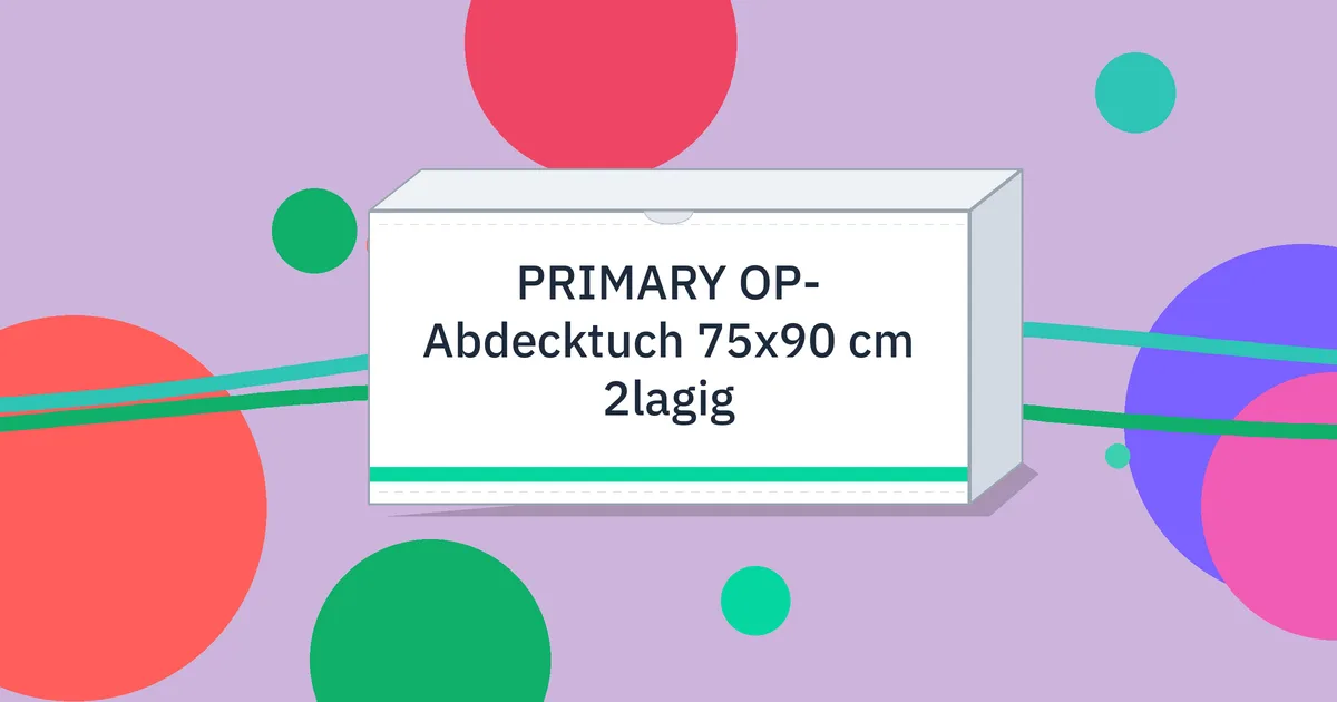 Symbolbild: Packung mit der Aufschrift PRIMARY OP-Abdecktuch 75x90 cm 2lagig (PZN 20393295) – Verfügbarkeit und Bezug in Apotheken in Frankfurt am Main