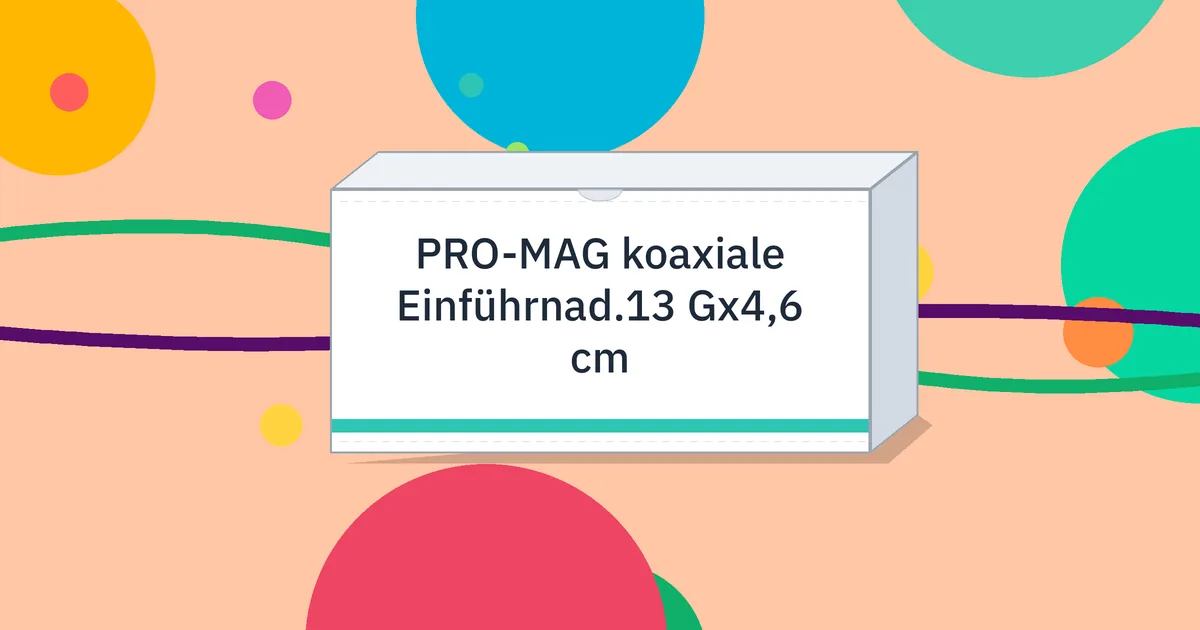 Symbolbild: Packung mit der Aufschrift PRO-MAG koaxiale Einführnad.13 Gx4,6 cm (PZN 06769061) – Verfügbarkeit und Bezug in Apotheken in Frankfurt am Main