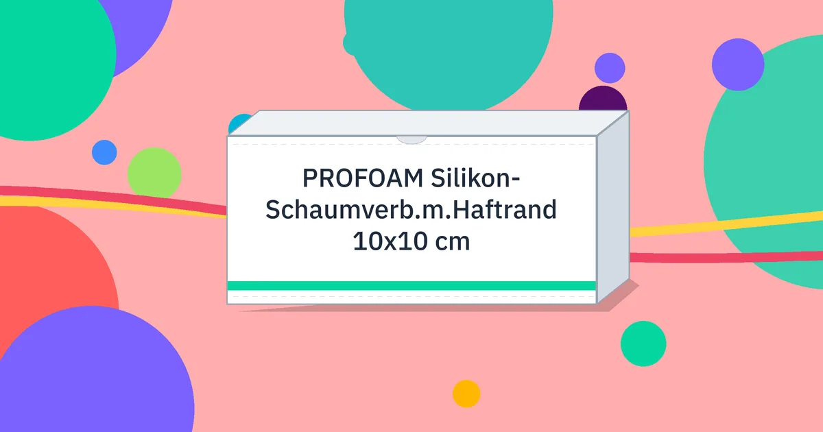 Symbolbild: Packung mit der Aufschrift PROFOAM Silikon-Schaumverb.m.Haftrand 10x10 cm (PZN 19697009) – Verfügbarkeit und Bezug in Apotheken in Frankfurt am Main