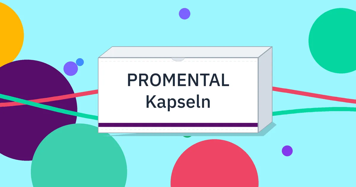 Symbolbild: Packung mit der Aufschrift PROMENTAL Kapseln (PZN 19429510) – Verfügbarkeit und Bezug in Apotheken in Frankfurt am Main
