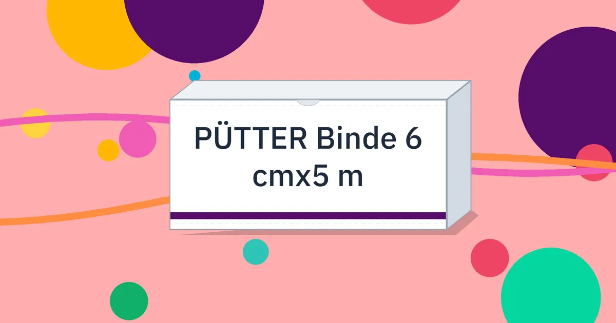 Symbolbild: Packung mit der Aufschrift PÜTTER Binde 6 cmx5 m (PZN 19346936) – Verfügbarkeit und Bezug in Apotheken in Frankfurt am Main