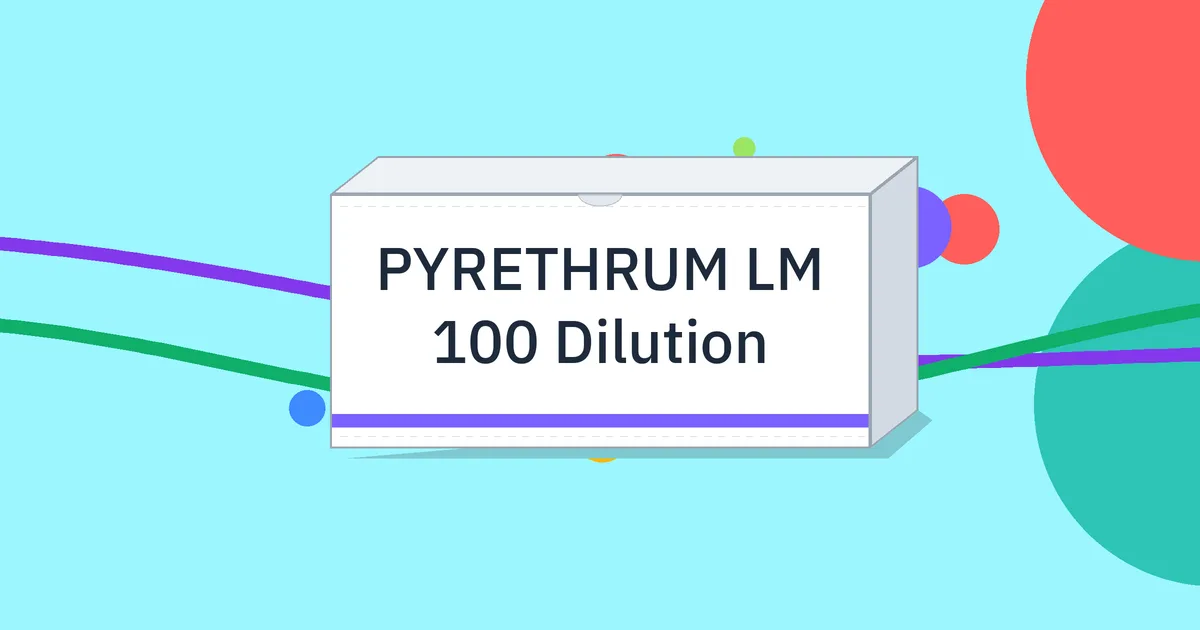 Symbolbild: Packung mit der Aufschrift PYRETHRUM LM 100 Dilution (PZN 13672066) – Verfügbarkeit und Bezug in Apotheken in Frankfurt am Main