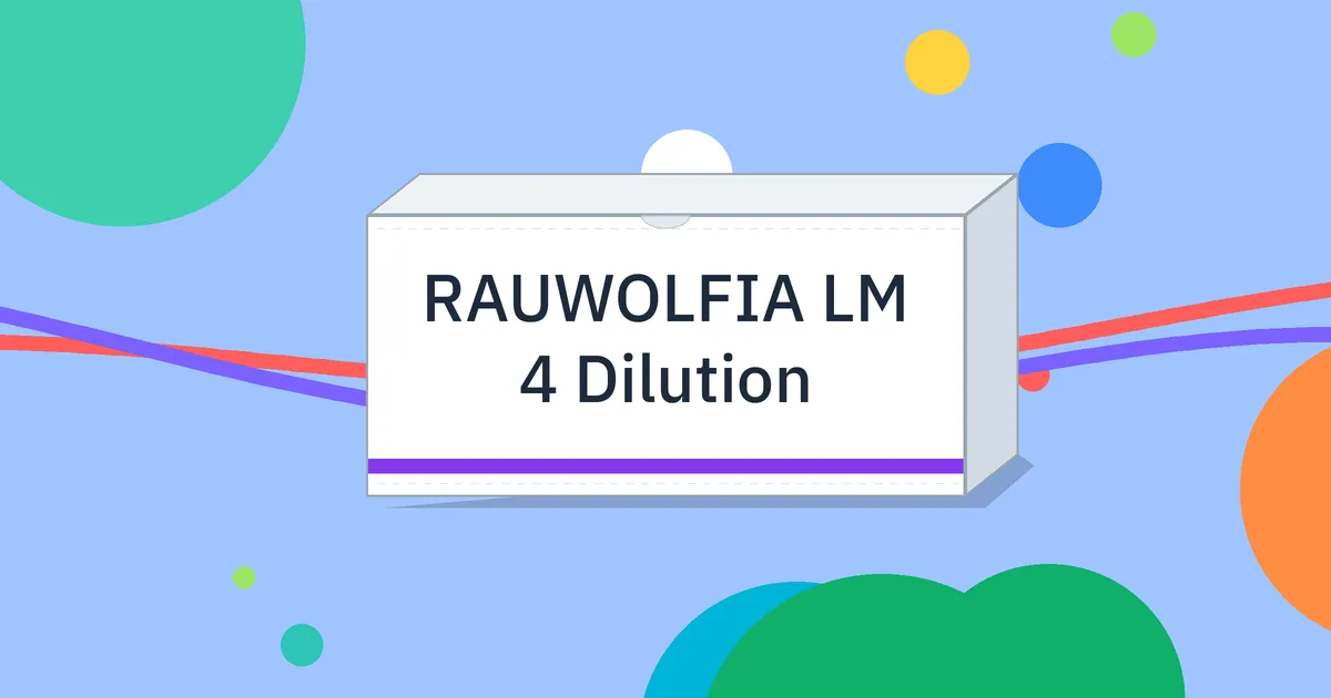 Symbolbild: Packung mit der Aufschrift RAUWOLFIA LM 4 Dilution (PZN 13046558) – Verfügbarkeit und Bezug in Apotheken in Frankfurt am Main