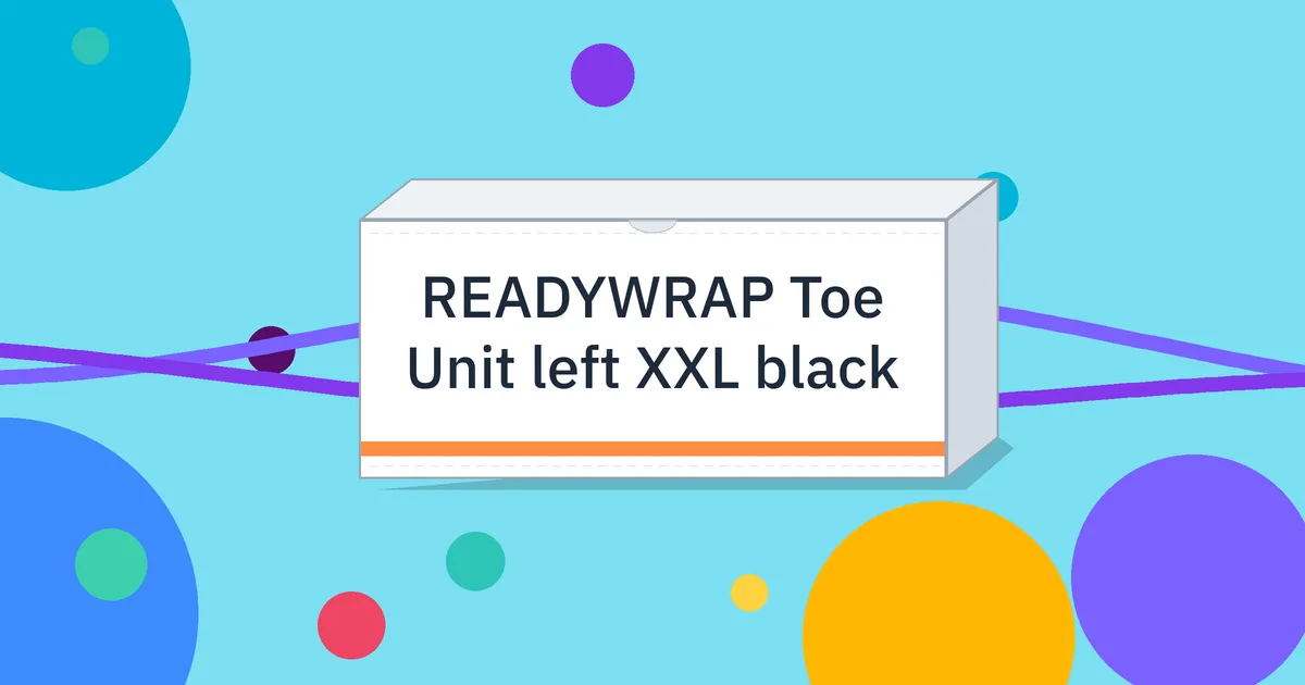 Symbolbild: Packung mit der Aufschrift READYWRAP Toe Unit left XXL black (PZN 16566169) – Verfügbarkeit und Bezug in Apotheken in Frankfurt am Main